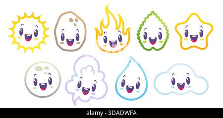 sun and cloud kawaii weather Stock Vector Image & Art - Alamy