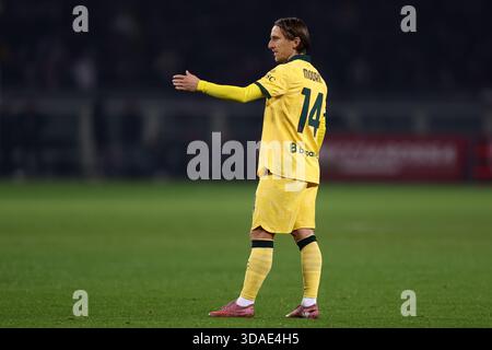 Luka Modric of AC Milan gestures during the Serie A football match ...