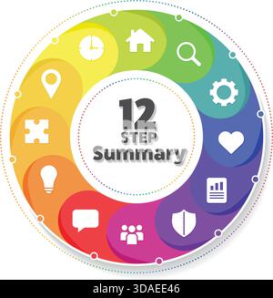 Vector round circle infographic chart template divided by nine parts ...