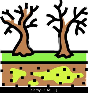 dead plants polluted soil color icon vector illustration Stock Vector ...