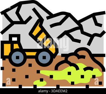 construction site soil dumping color icon vector illustration Stock ...