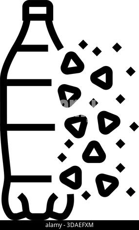 Microplastics with plastic bottle particles vector icon. Micro plastic ...