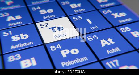 Chemical element of the periodic table - Tellurium Stock Photo - Alamy