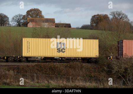 MSC shipping container on a train, UK Stock Photo - Alamy