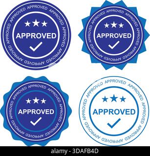 Approved Stamp Vector Set with Check Mark Icon Stock Vector Image & Art ...