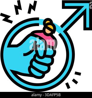 Violence color line icons set. Harassment, social abuse and bullying ...