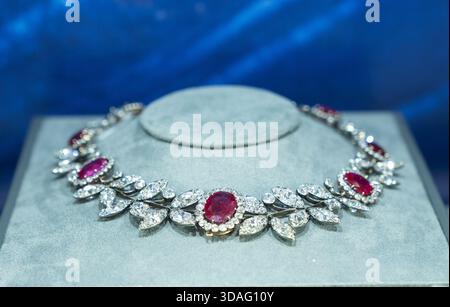 Mackay-Bismark Boucheron Ruby and Diamond necklace on display at ...