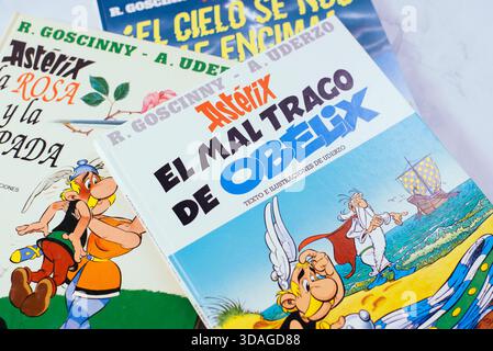 Valencia, Spain - December 10, 2025: Tintin comics display featuring ...