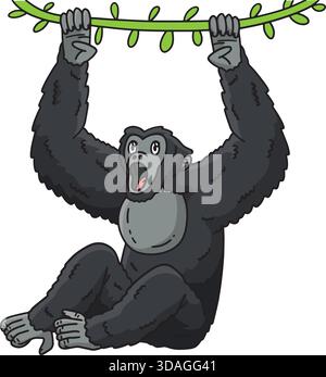 Siamang Monkey Animal Cartoon Colored Clipart Stock Vector Image & Art ...