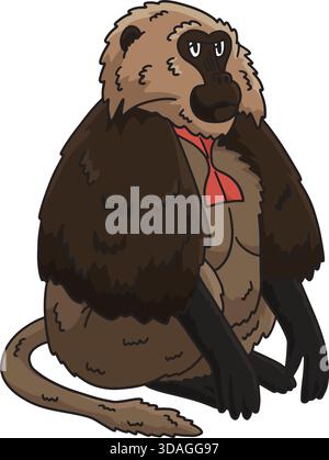 Hand drawn gelada monkey color concept. Children's character Stock ...