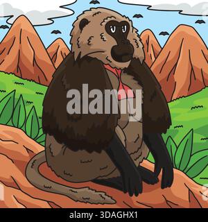 Gelada Monkey Animal Cartoon Colored Clipart Stock Vector Image & Art ...
