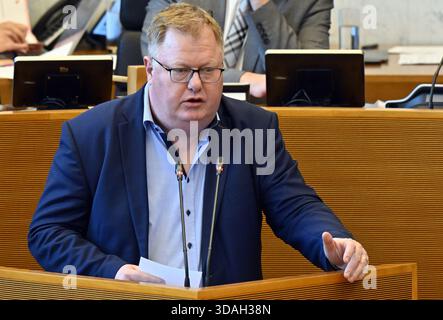 Ecolo Freddy Mockel pictured during a plenary session of the Walloon ...