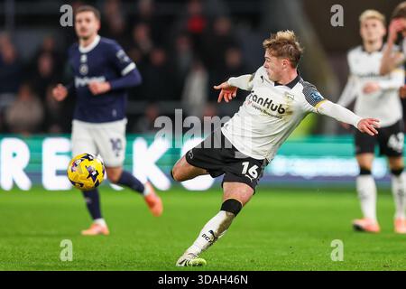 16, Liam Thompson of Derby County at warm up during the Sky Bet ...
