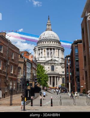 A view of airplanes flying in sky during airshow Stock Photo - Alamy