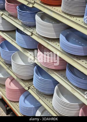 Abstract Blue and White Striped Ceramic Vase Close Up on Wooden Market ...