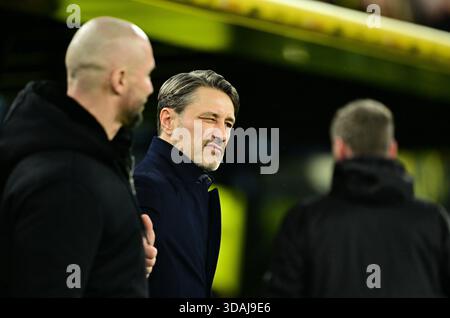 from left Trainer [coach] Niko Kovac (Dortmund), Moderator Andrea ...