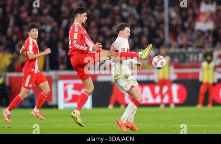 from left Aleksandar Pavlovic (Bayern), goalkeeper Kamil Grabara ...