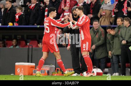 from left Aleksandar Pavlovic, Leon Goretzka (Bayern) Munich, January ...