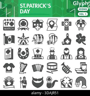 saint patrick card set icons Stock Vector Image & Art - Alamy