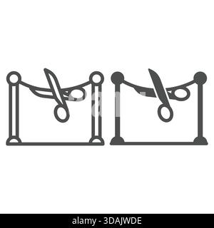 Event ribbon barrier icon outline vector. Work manager. Task office ...