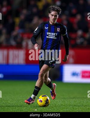 Middlesbrough's Hayden Hackney in action during the Sky Bet ...