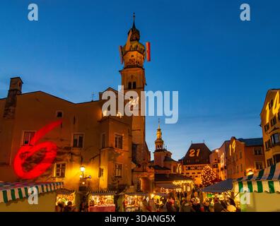 Christmas market Adventmarkt, projected days of an advent calendar on ...