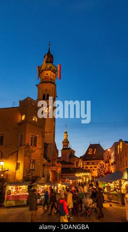 Christmas market Adventmarkt, projected days of an advent calendar on ...