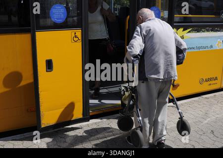 Copenhagen Denmark 29 July 2016-Senior male will transport walker with ...