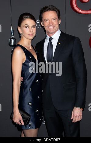 Hugh Jackman with partner Sutton Foster at the world premiere of the ...