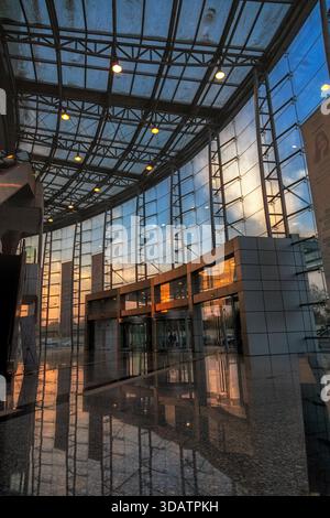 View of the modern Arfa Kareem Tower rises against a dynamic sky, its ...