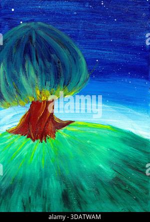 Christmas Tree, acrylic painting on canvas Stock Photo - Alamy
