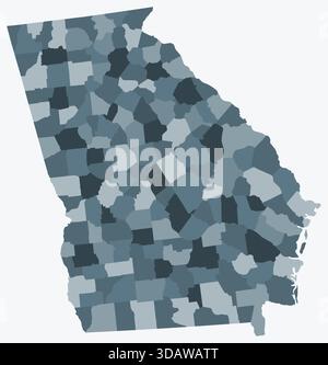 Map of Georgia with counties. Just a simple state border map with ...
