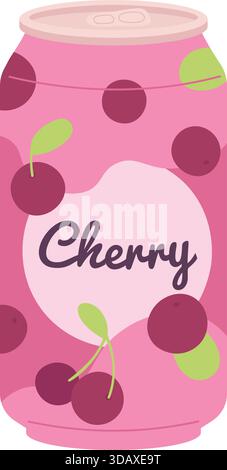 Cherry soda icon. Simple illustration of cherry soda vector icon for ...