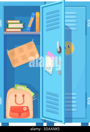 Open metal locker. Cartoon school safe box isolated on white background ...