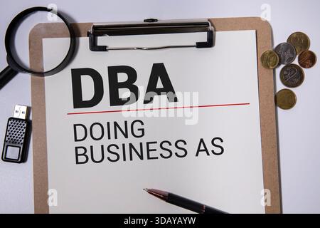 DBA Registration doing business as form on a table Stock Photo - Alamy