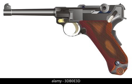 Luger P08 semi-automatic pistol, iconic German military sidearm ...