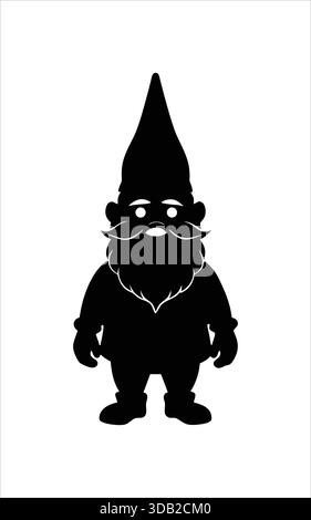 Vector Garden Gnome Character silhouette Stock Vector Image & Art - Alamy