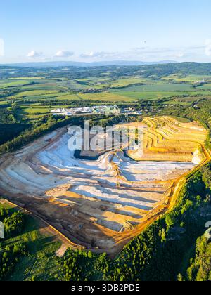 The sandstone quarry in Strelec shows patterns of excavation and mining ...
