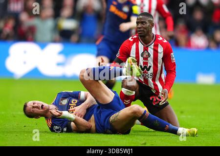 Nordi Mukiele of Sunderland on the ball during the Premier League match ...