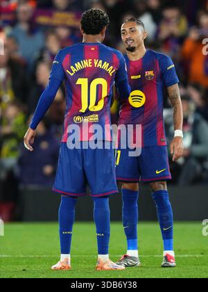 Raphinha of FC Barcelona celebrates a goal during the Spanish ...