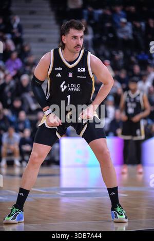 ZAC SELJAAS of LDLC ASVEL during the French championship, Betclic Elite ...