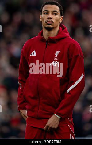 Liverpool's Hugo Ekitike is seen during the Premier League match ...