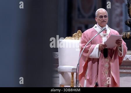 Pope Leo XIV delivers his homily during his first public Mass of 2026 ...