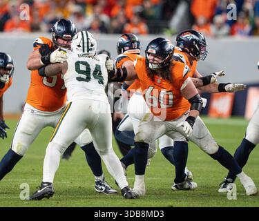 Denver Broncos center Luke Wattenberg (60) takes part in drills during ...