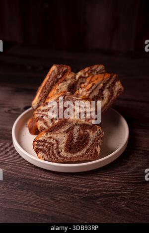 A white marble table against the white kitchen with small windows Stock ...