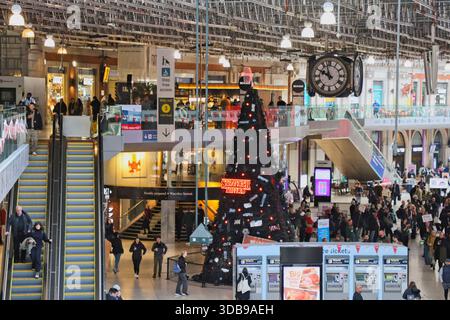 Stranger Things themed Christmas tree Waterloo Railway Station London ...