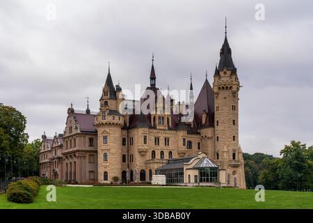 Mozna, Poland - 30 September, 2025: view of the rear entrance and patio ...