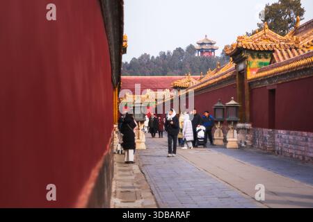 Visitors stroll at Beijing Ancient Architecture Museum during summer ...