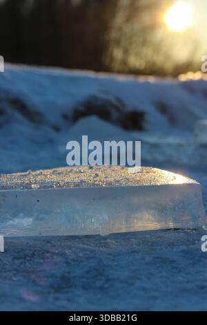 Ice texture on river Stock Photo - Alamy