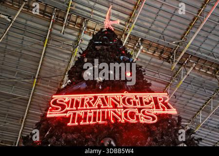 Stranger Things themed Christmas tree Waterloo Railway Station London ...